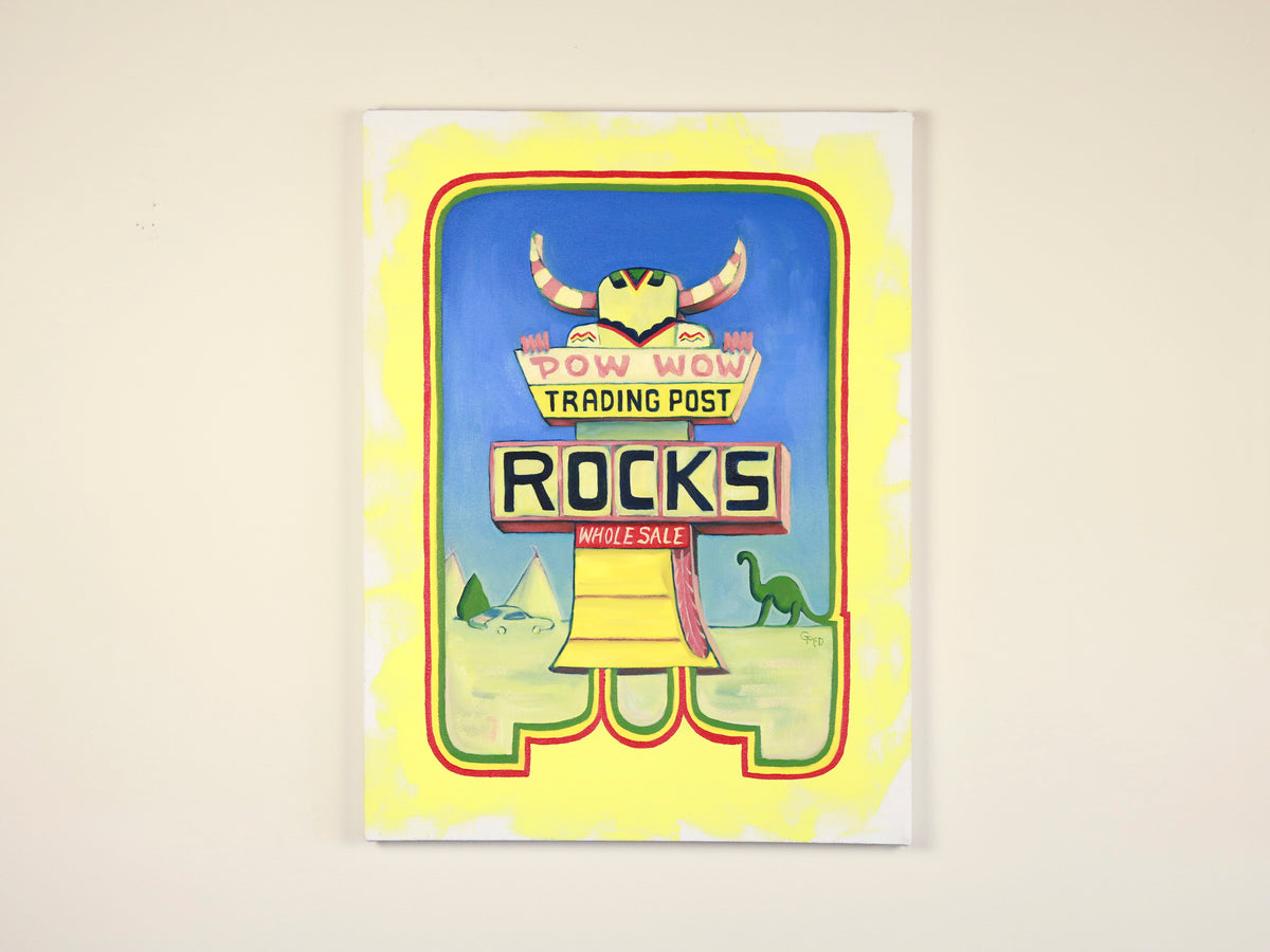 Rock Shop painting by Gina Teichert | Pow Wow Trading Post – High Desert