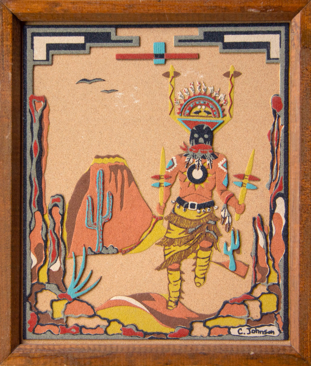 Apache Mountain Spirit Dancer | Southwest Native American Sand Art ...